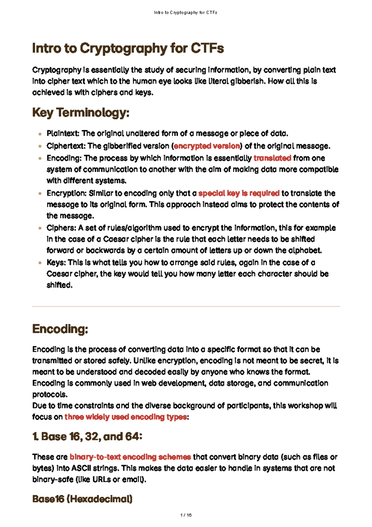 Intro to Cryptography for CTFs: Key Concepts and Ciphers Explained - Studocu
