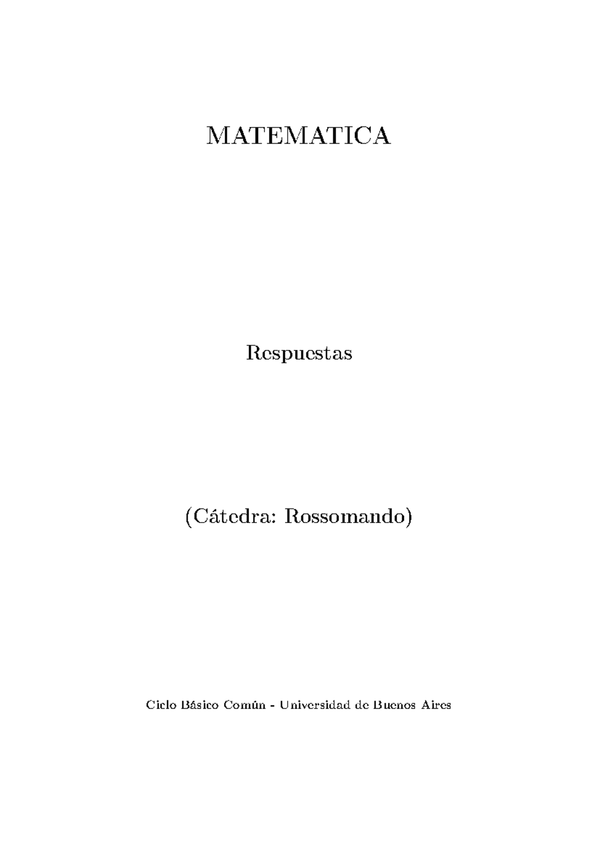 Guía de Ejercicios de Matemáticas 51 CBC - Prácticas y Respuestas 2024 ...