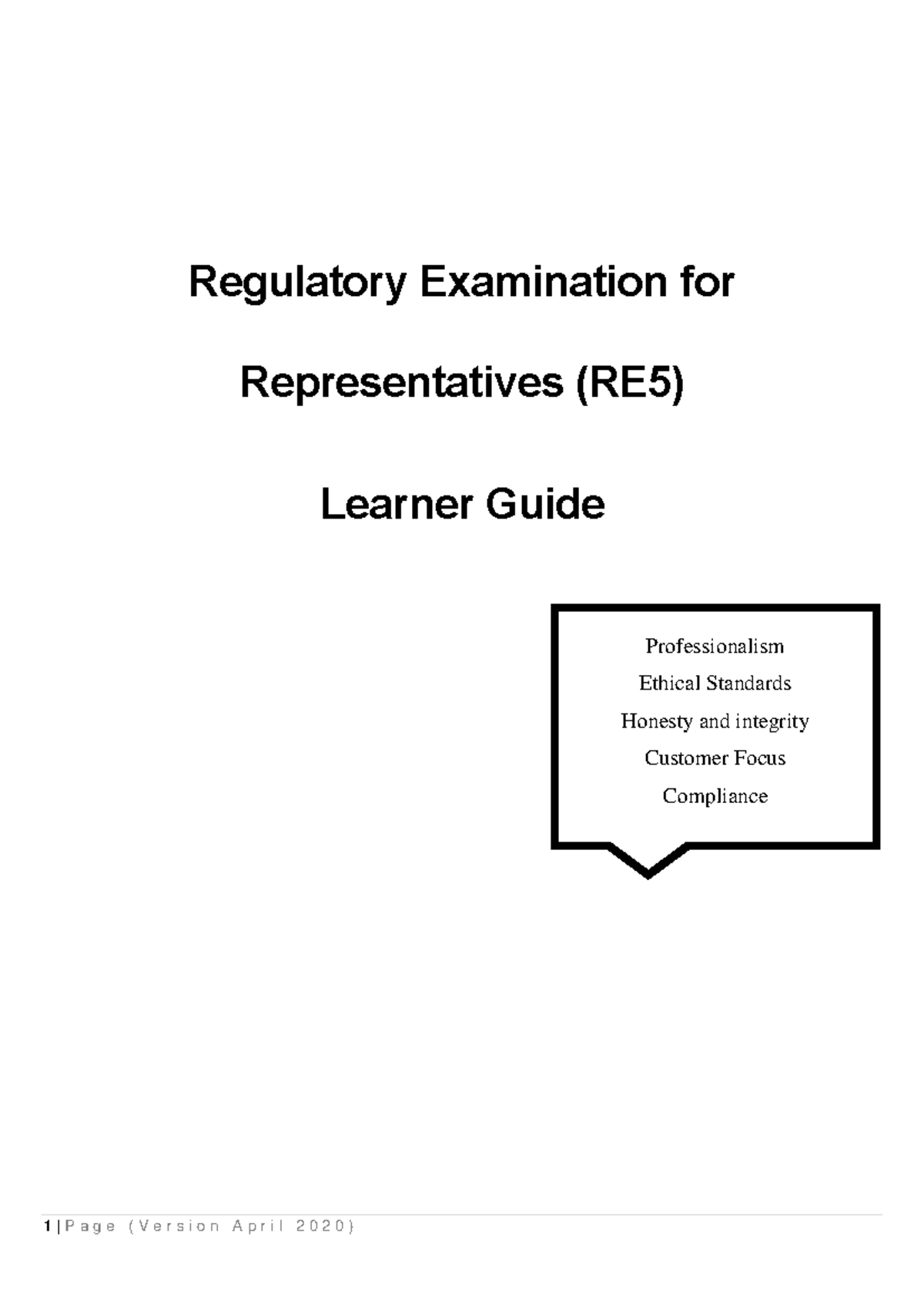 RE5 Regulatory Exam Guide for Financial Services Representatives - Studocu