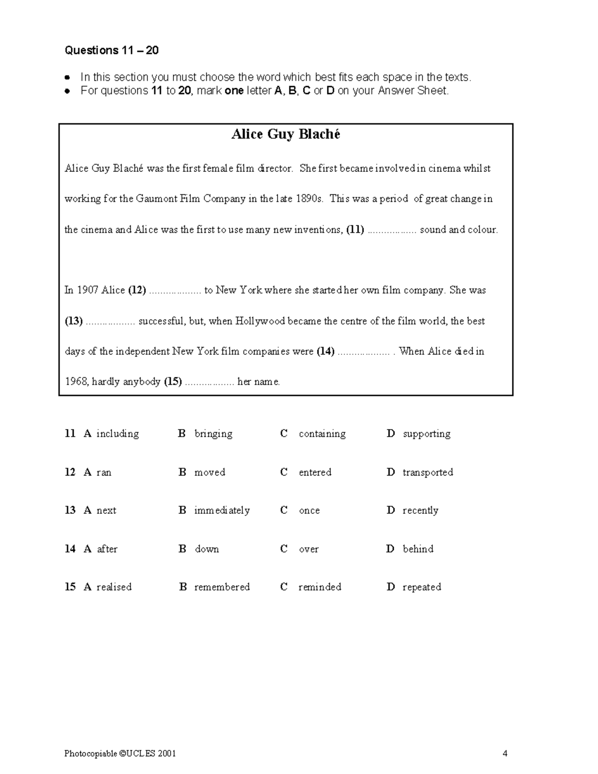 Alice Guy Blaché - Lecture Notes on Her Cinematic Impact - Studocu