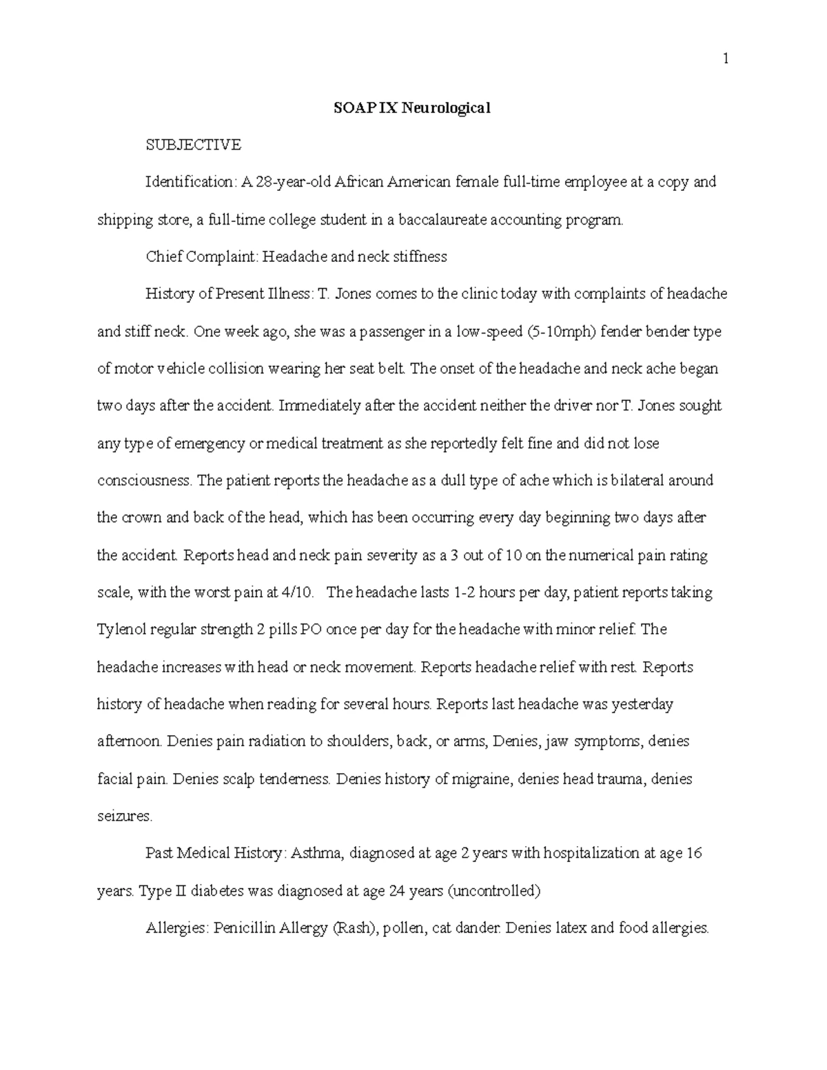 SOAP note NSG 500 Heent - Discussion post for soap note for shadow ...