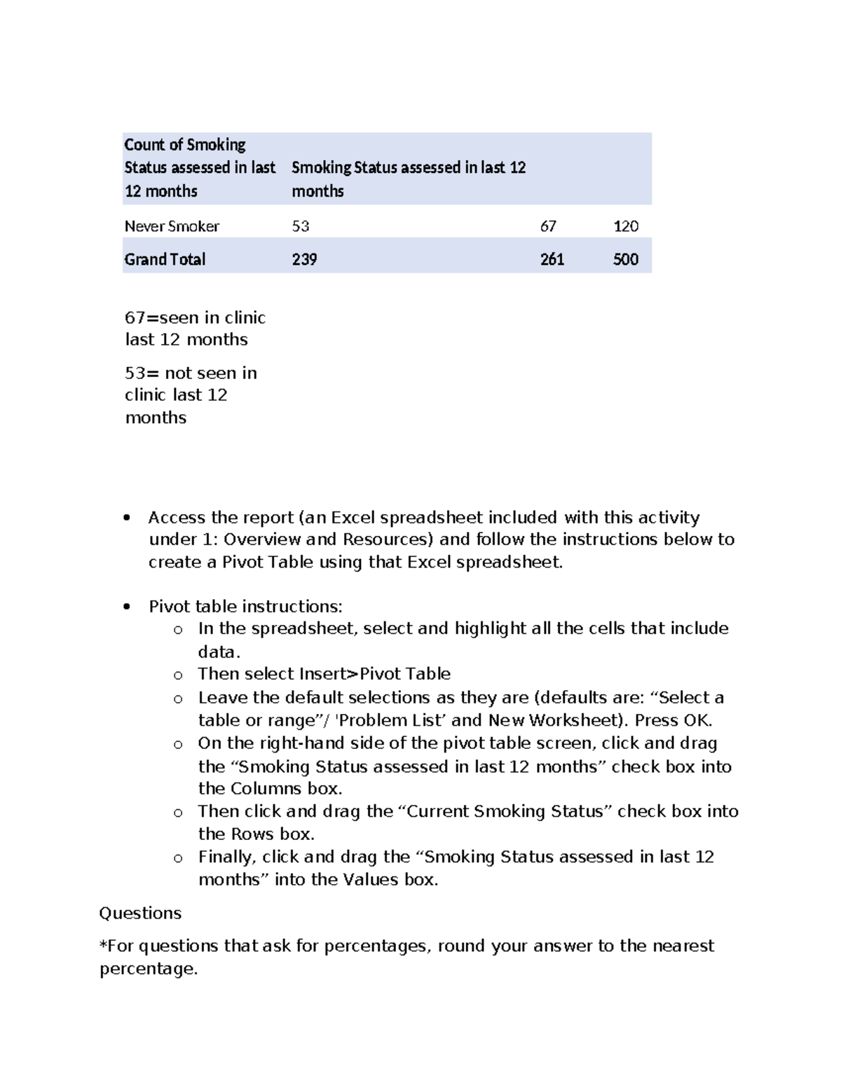 EHR GO CDS - Smoking Status Assessment Analysis (543-101-002) - Studocu