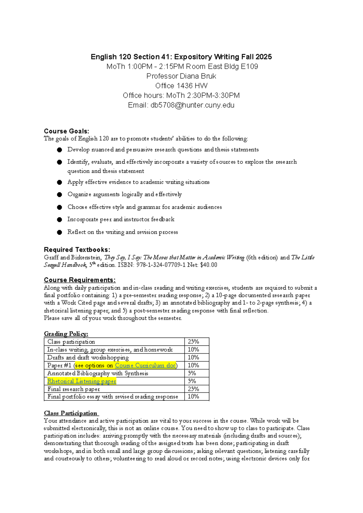 ENGL 120-41: Expository Writing Course Overview & Requirements FA2025 ...