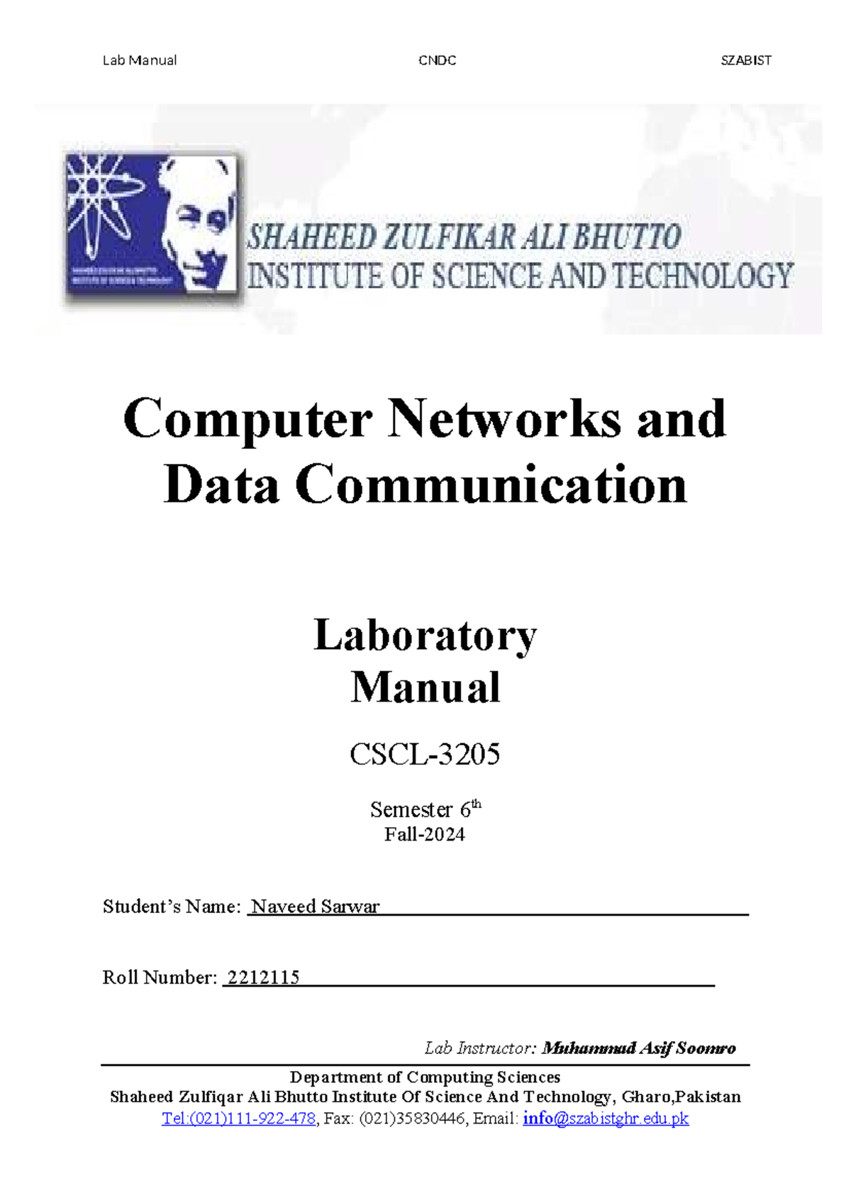 Lab Manual CNDC: Computer Networks & Data Communication Lab Experiments ...