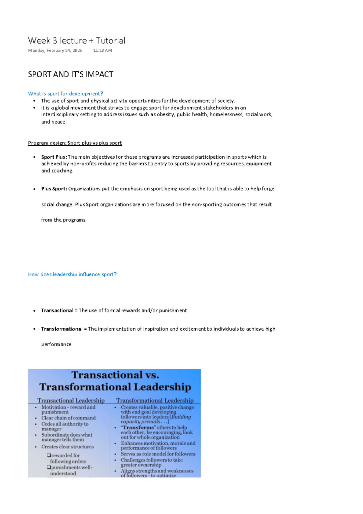 Week 3 Lecture & Tutorial: Sport for Development Insights - Studocu