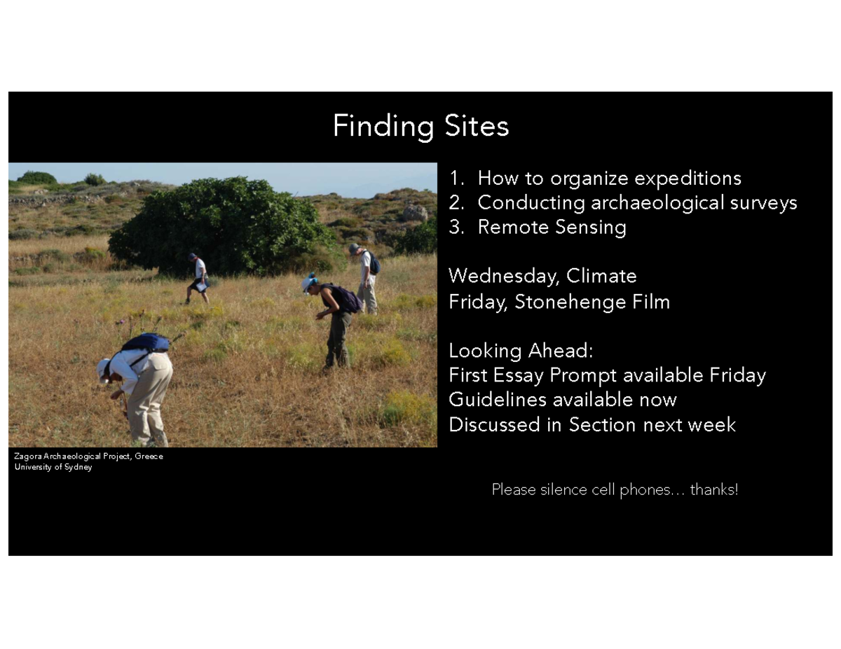 Archaeological Survey Methods & Project Organization (Anthro3) - Studocu