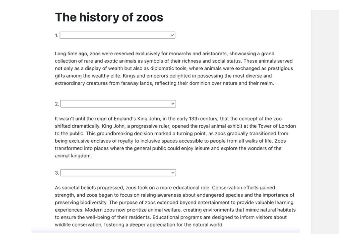 The Evolution of Zoos: From Royalty to Conservation Efforts - Studocu
