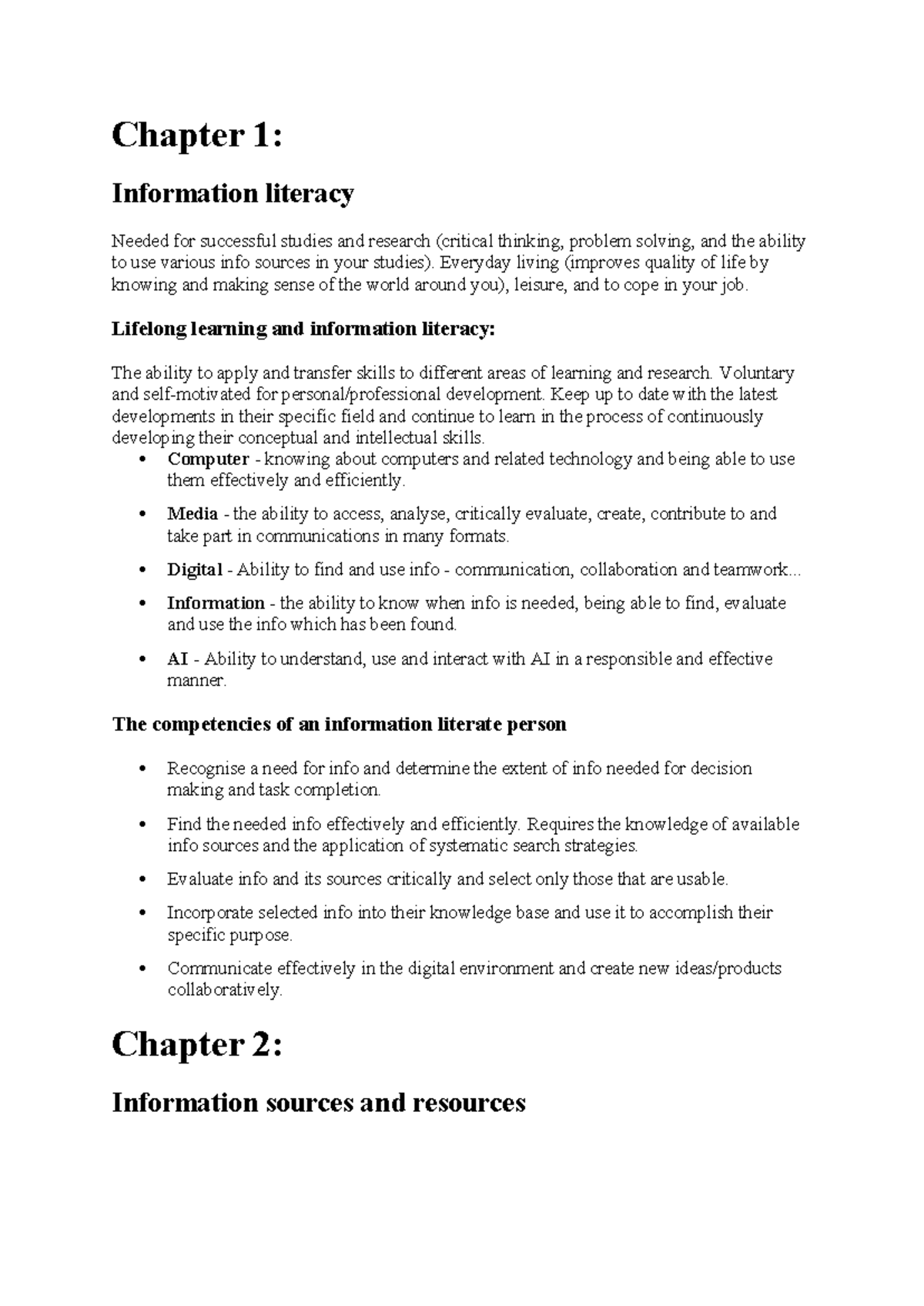 AIM 111 - Semester Test 1: Information Literacy & Sources Overview ...