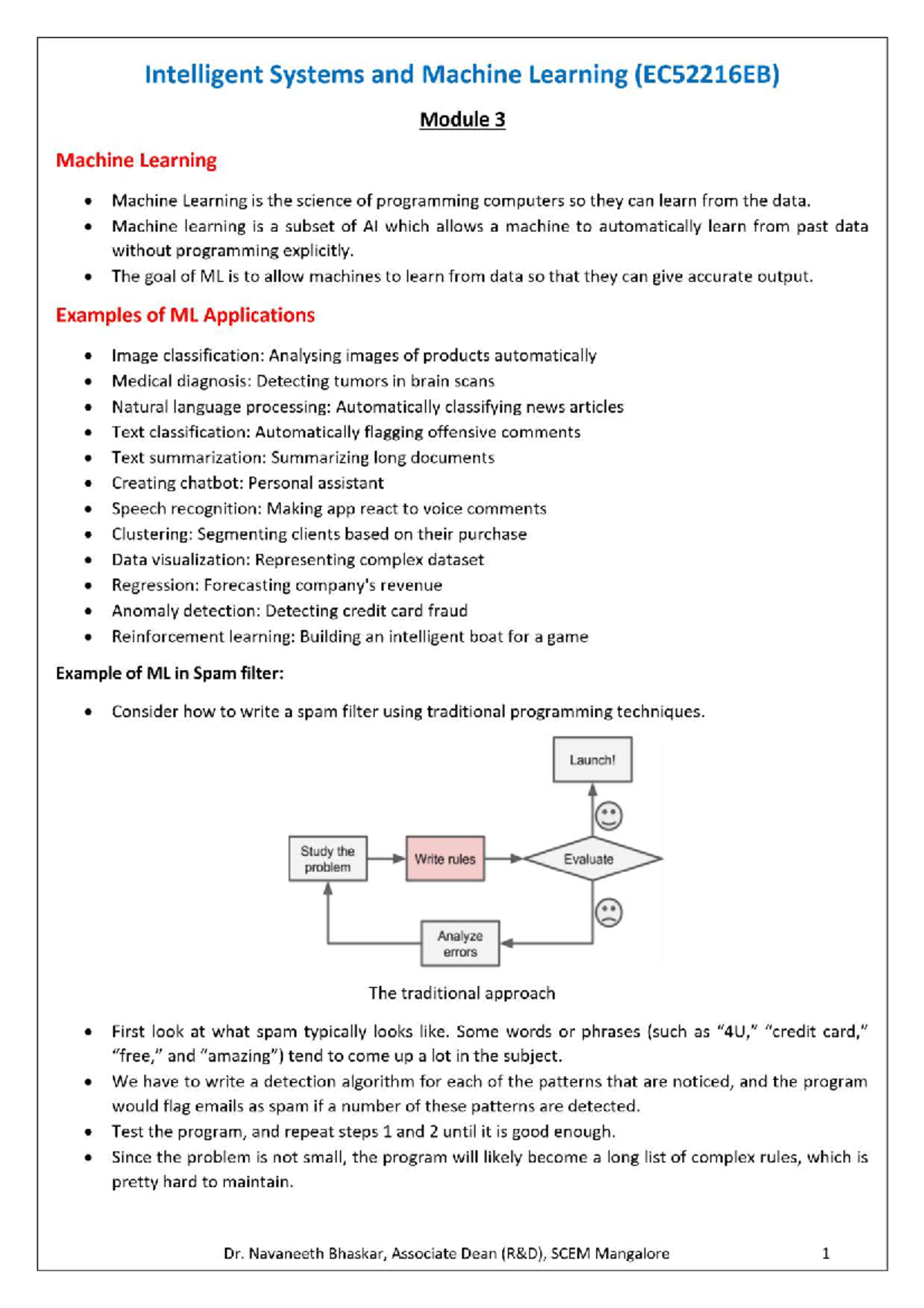 ISML (EC52216EB) Module 3: Machine Learning Concepts and Applications ...