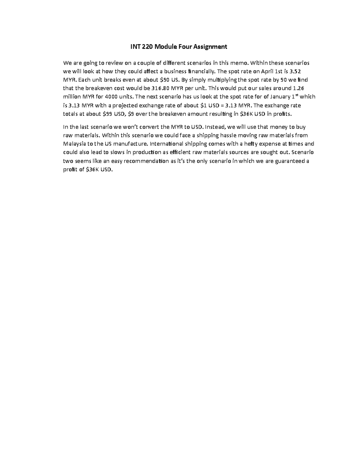 INT 220 Module Four Assignment - INT 220 Module Four Assignment We are going to review on a ...