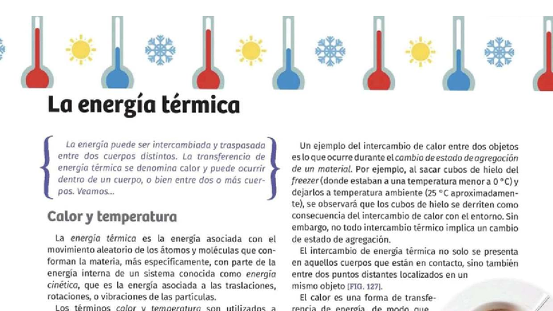 Energía Térmica: Intercambio y Transferencia de Calor - Studocu