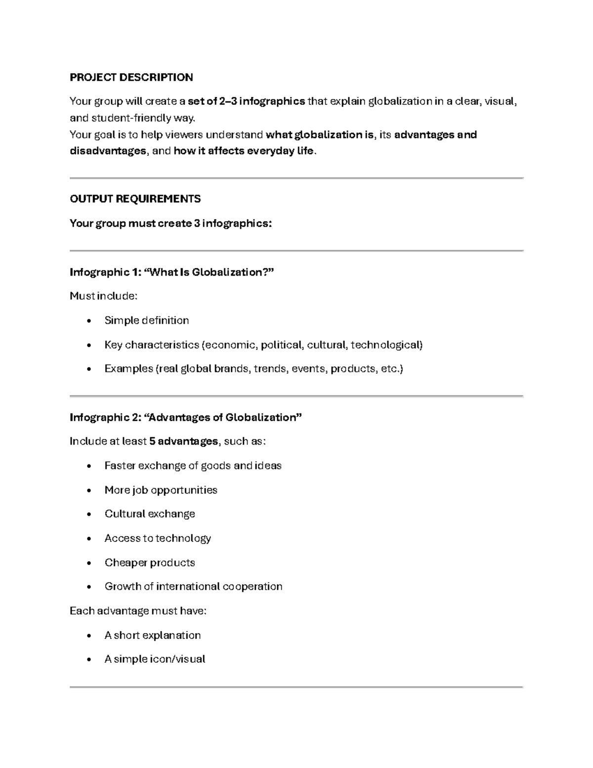 Globalization Infographics Project Description - GEC 3 - Studocu
