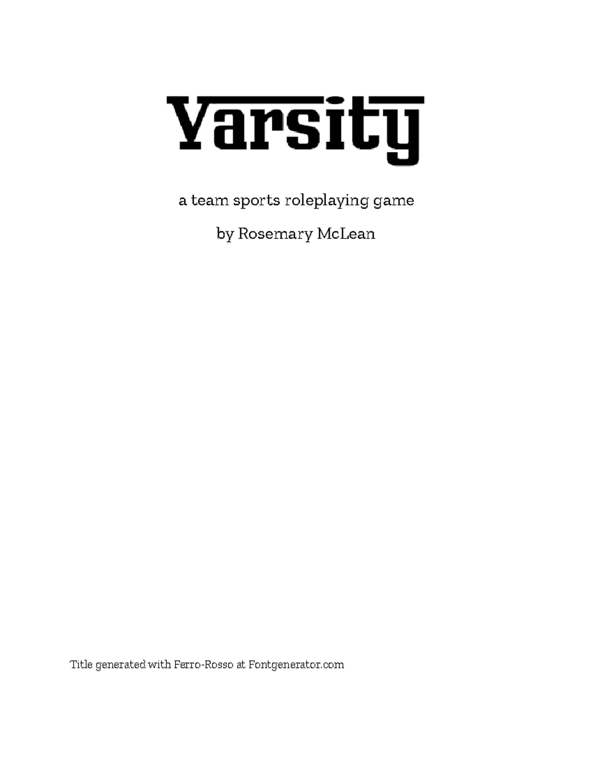 Varsity Roleplaying Game: A Guide to Team Sports Dynamics - Studocu