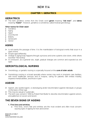 NCM 109 Lecture - NCM 109 Lecture: CARE OF MOTHER, CHILD AT RISK OR ...