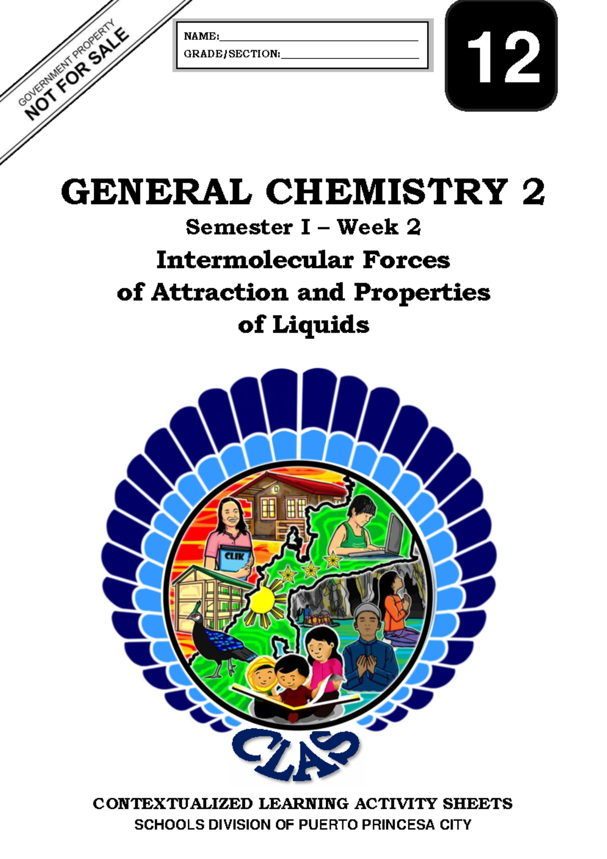 12 GENERAL CHEMISTRY 2 SEM I WEEK 2: Intermolecular Forces & Liquid ...