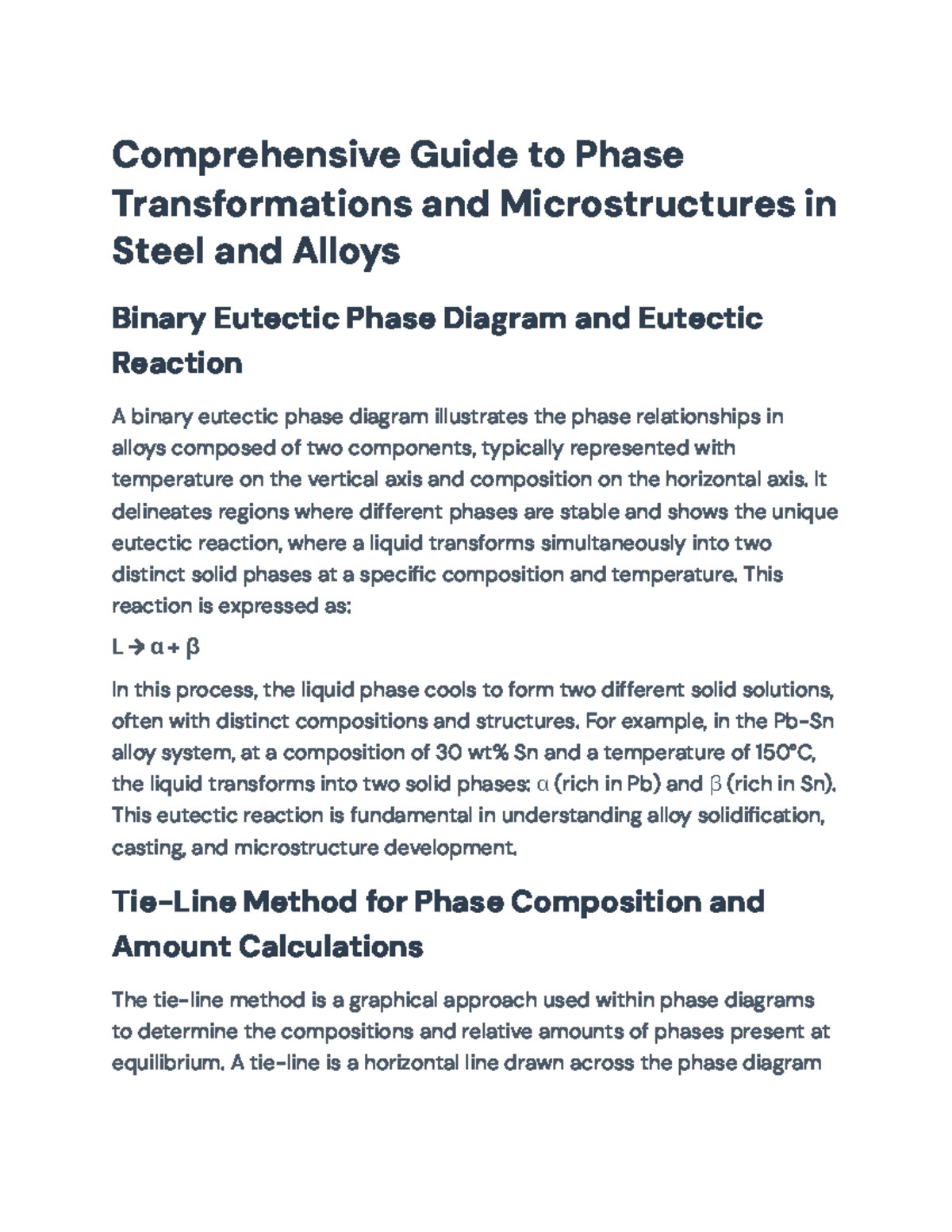 Comprehensive Guide to Phase Transformations in Steel Alloys (ENGR 301 ...