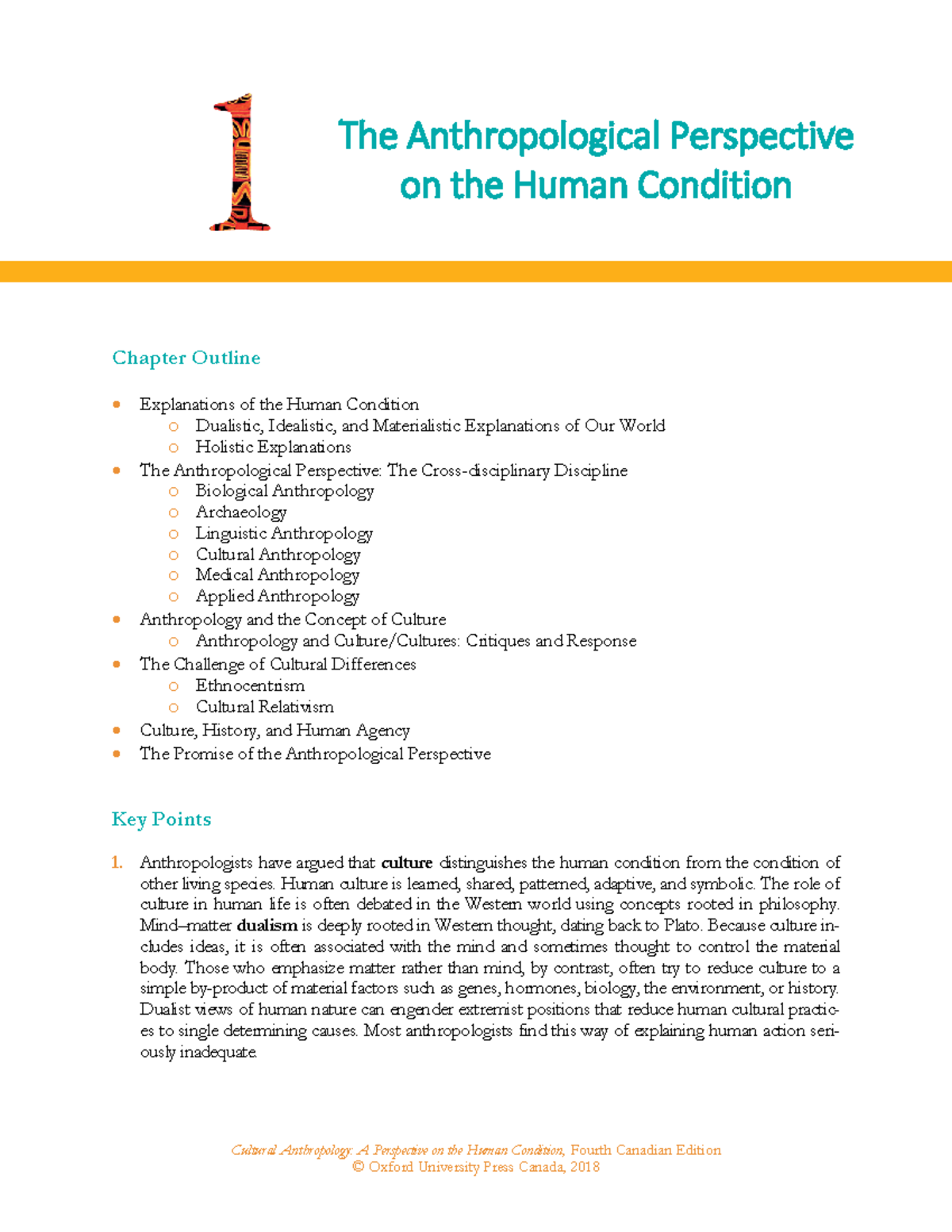 Chapter 1 SSG - Cultural Anthropology Study Notes and Insights - Studocu