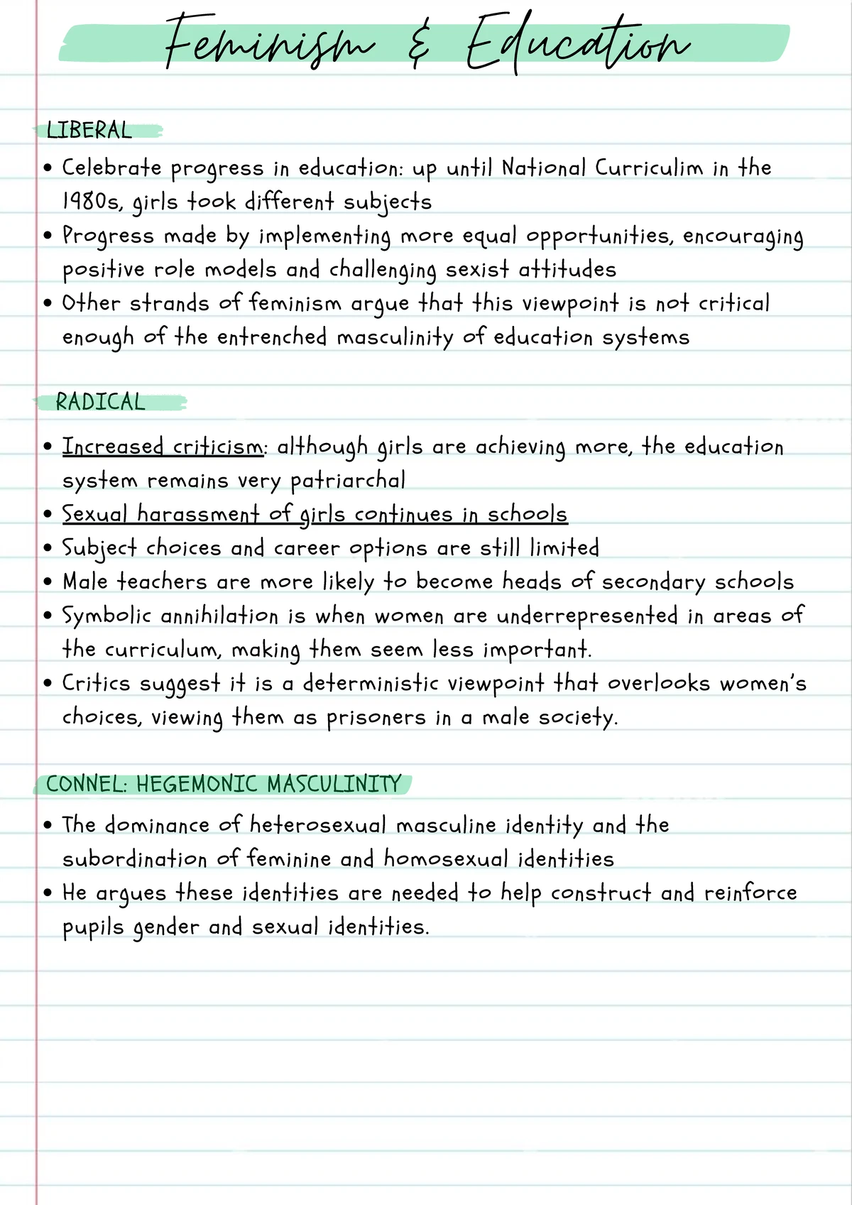 Sociology - Gender & Education: Gender Identity in Schools - Studocu