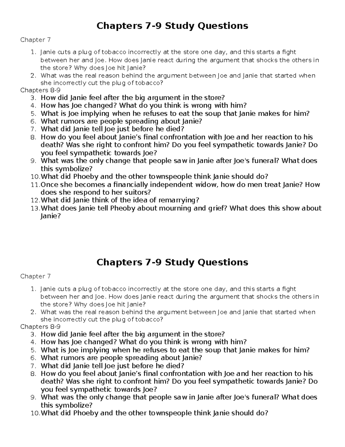 Chapters 7-9 Study Questions - Chapters 7-9 Study Questions Chapter 7 1 ...