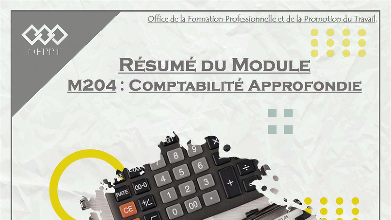 M204 - Résumé du Module de Comptabilité Approfondie OFPPT - Studocu