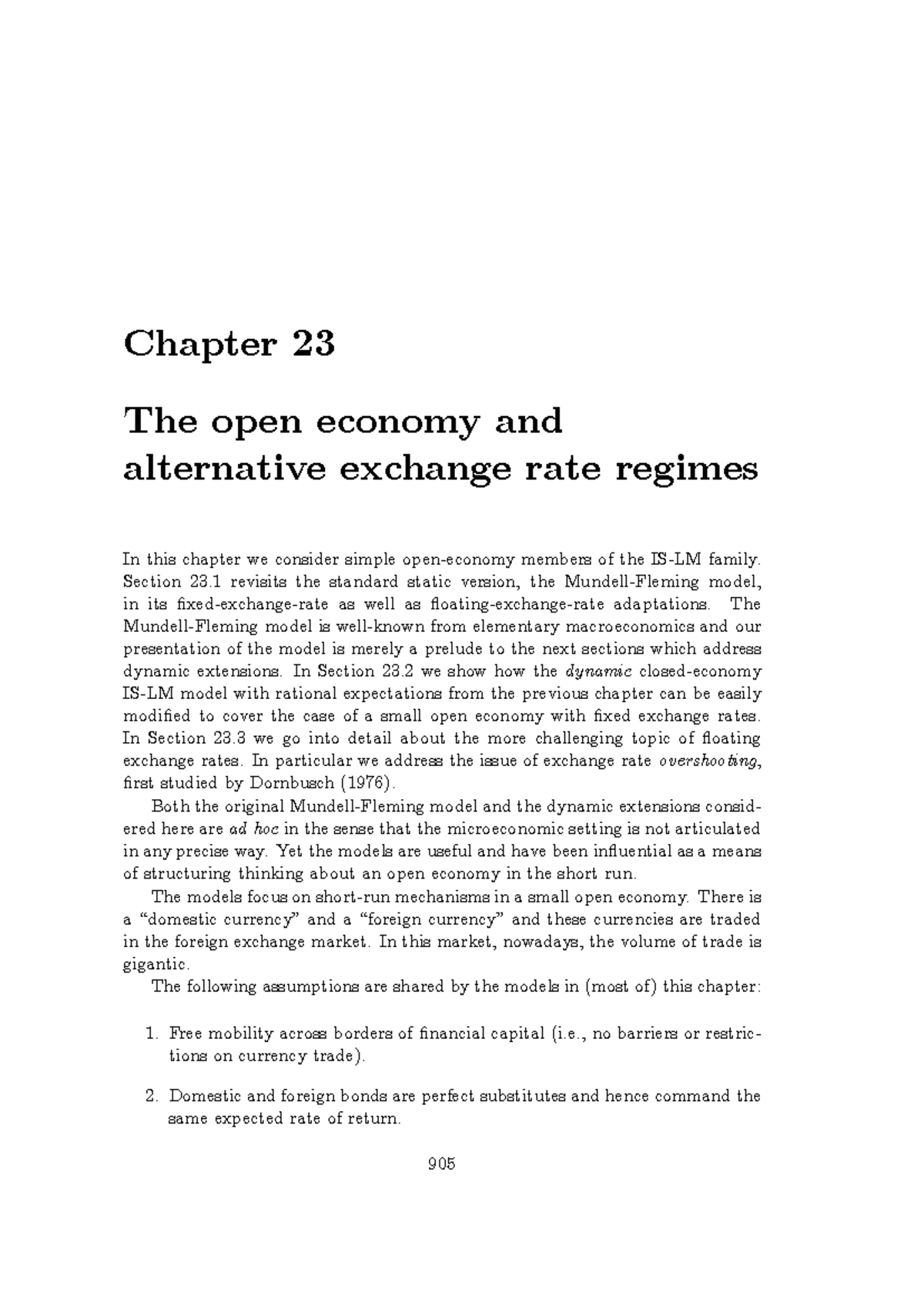 Ch23-2016-1: The Open Economy & Exchange Rate Regimes Overview - Studocu