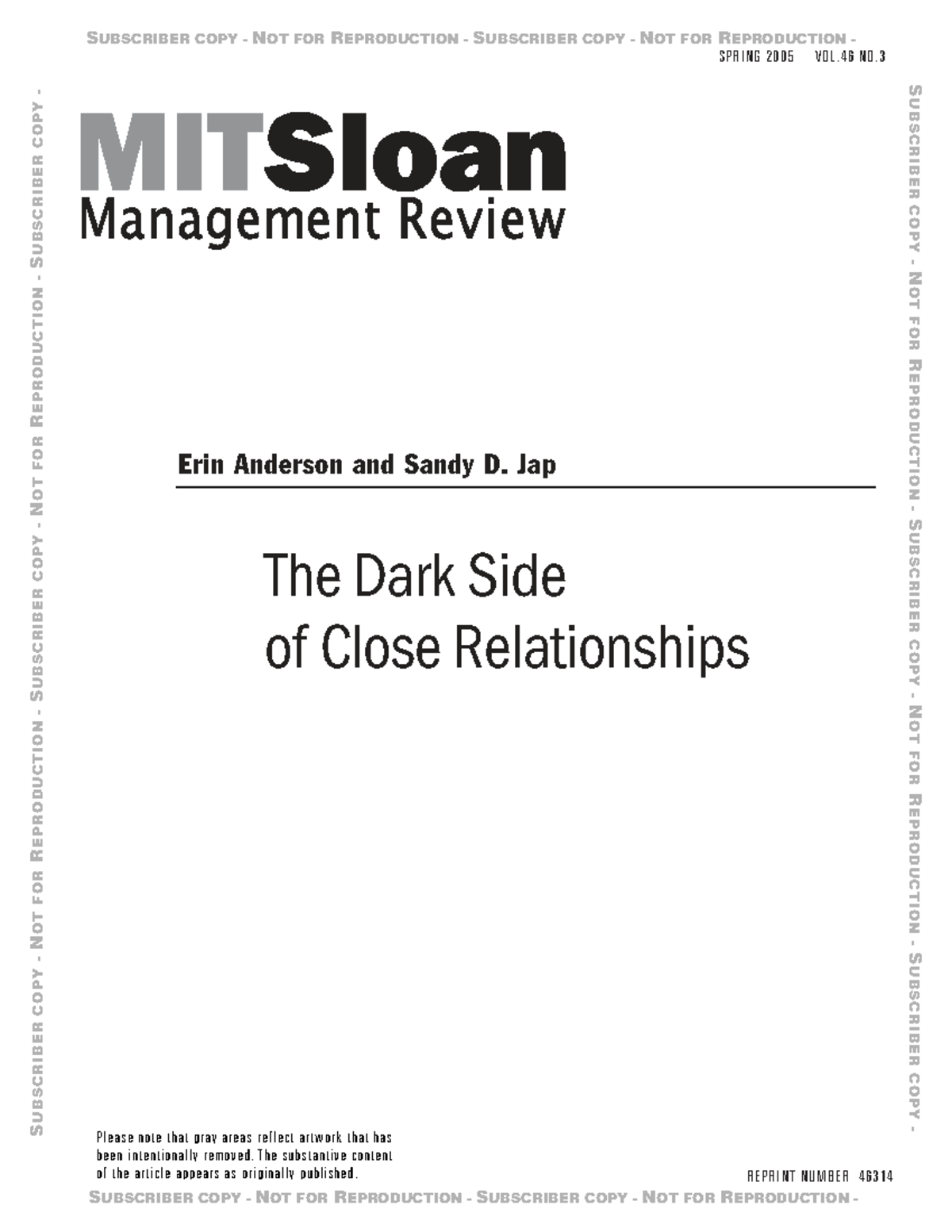 The Dark Side of Close Relationships: Insights from MIT Sloan ...