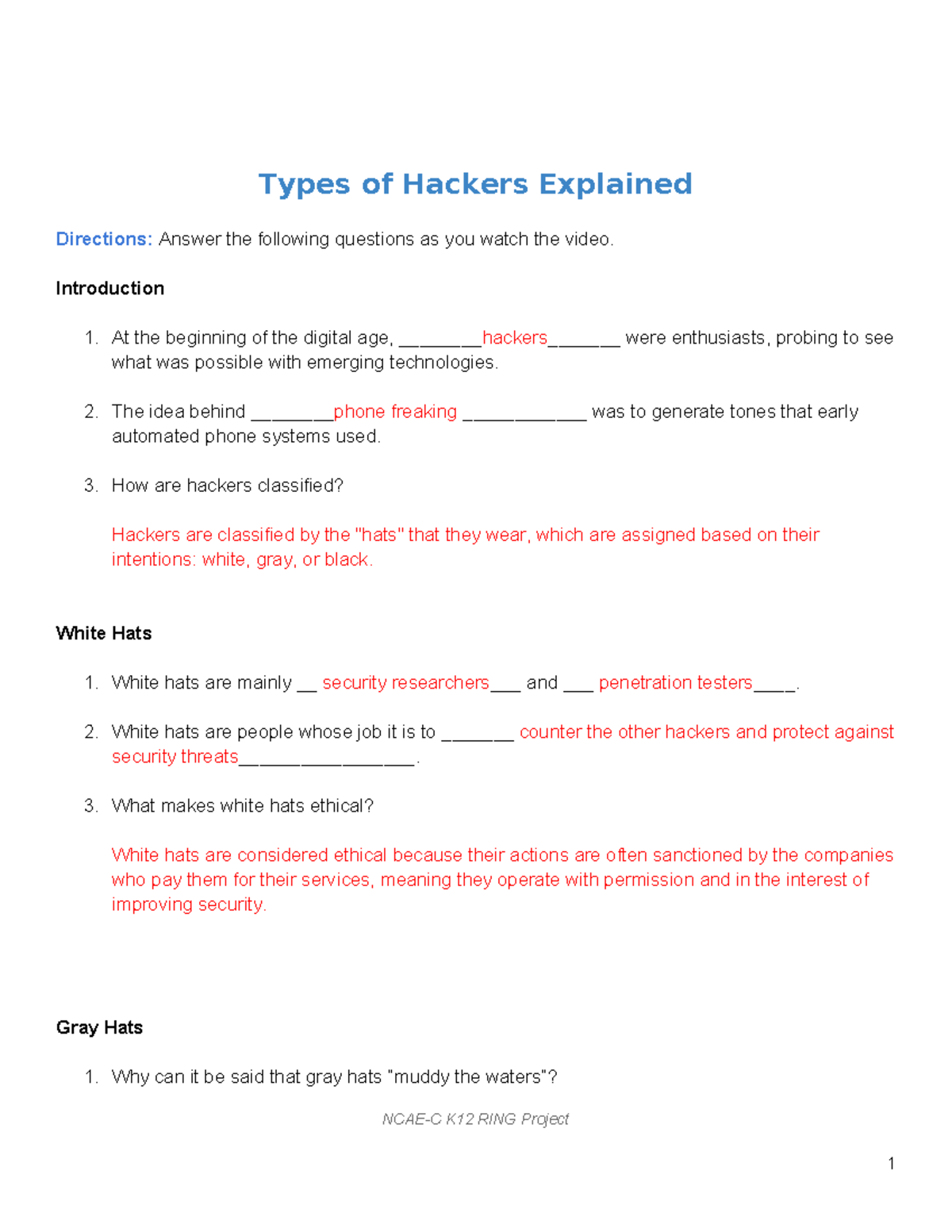 Types of Hackers: White, Gray, and Black Hats Explained (NCAE-C K12 ...
