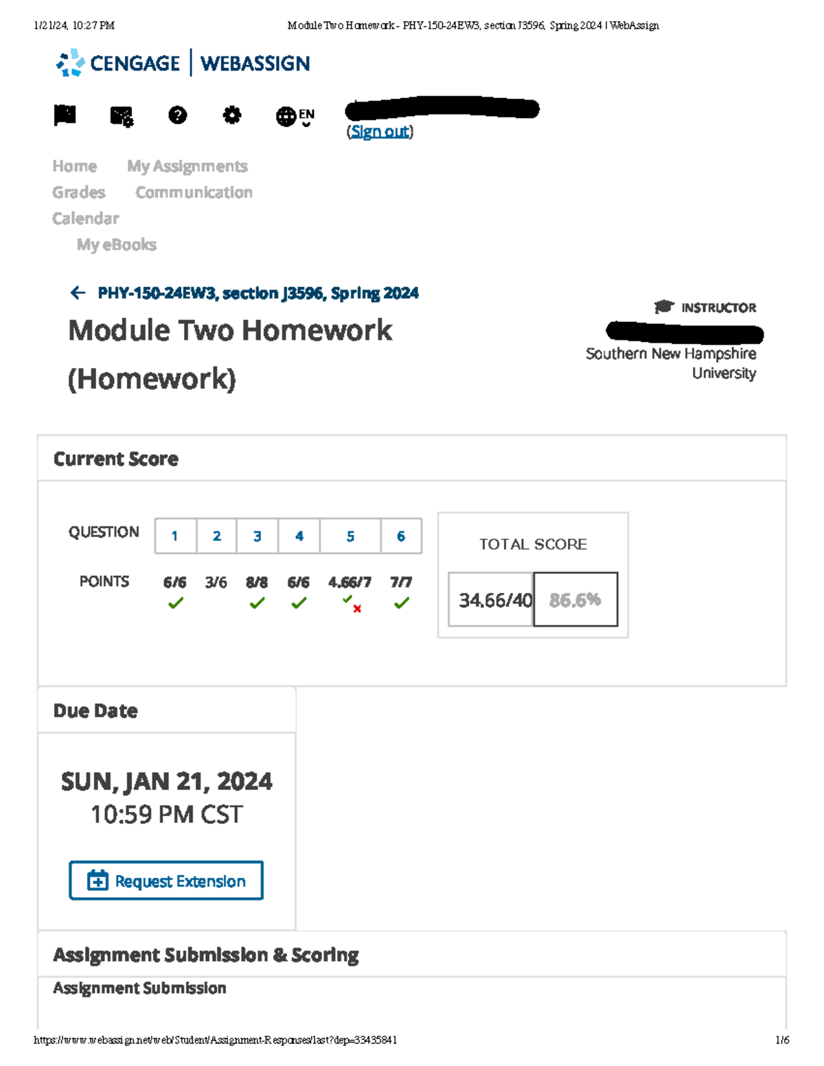 Module Two Homework Solutions - PHY-150-24EW3, J3596, Spring 2024 - Studocu