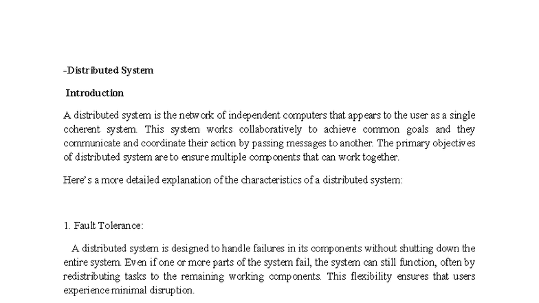 Implications of Distributed Systems (CS101) - Studocu