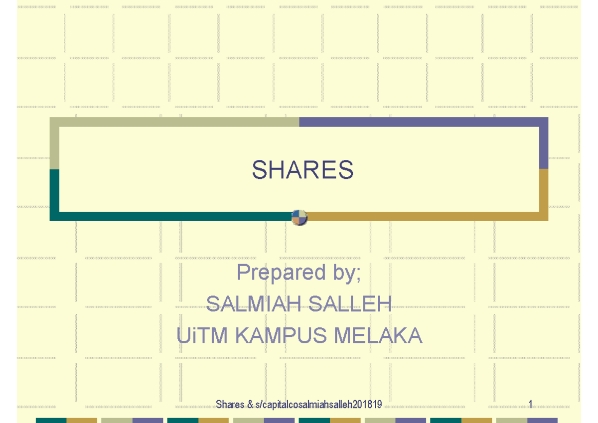 SHARES 101: Understanding Share Characteristics and Regulations - Studocu
