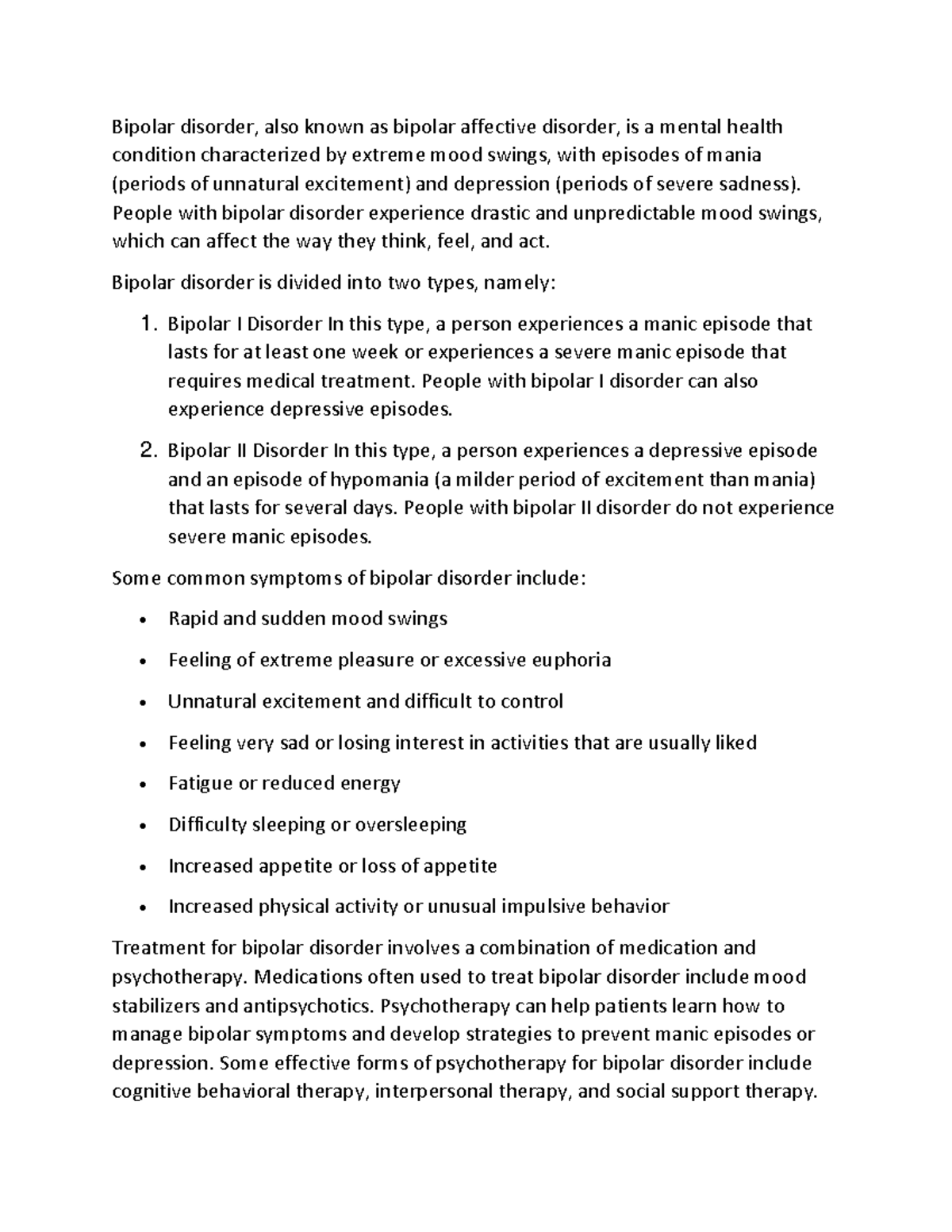 Understanding Bipolar Disorder: Types, Symptoms & Treatment Methods ...