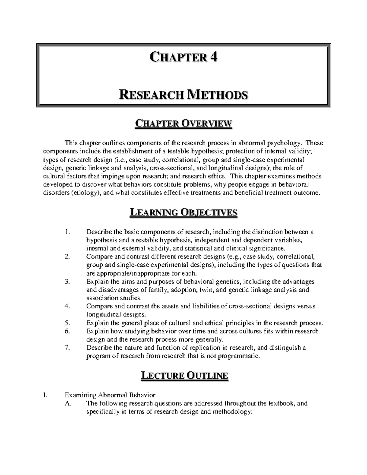 Chapter 4 Research Methods - CHAPTER 4 RESEARCH METHODS CHAPTER ...