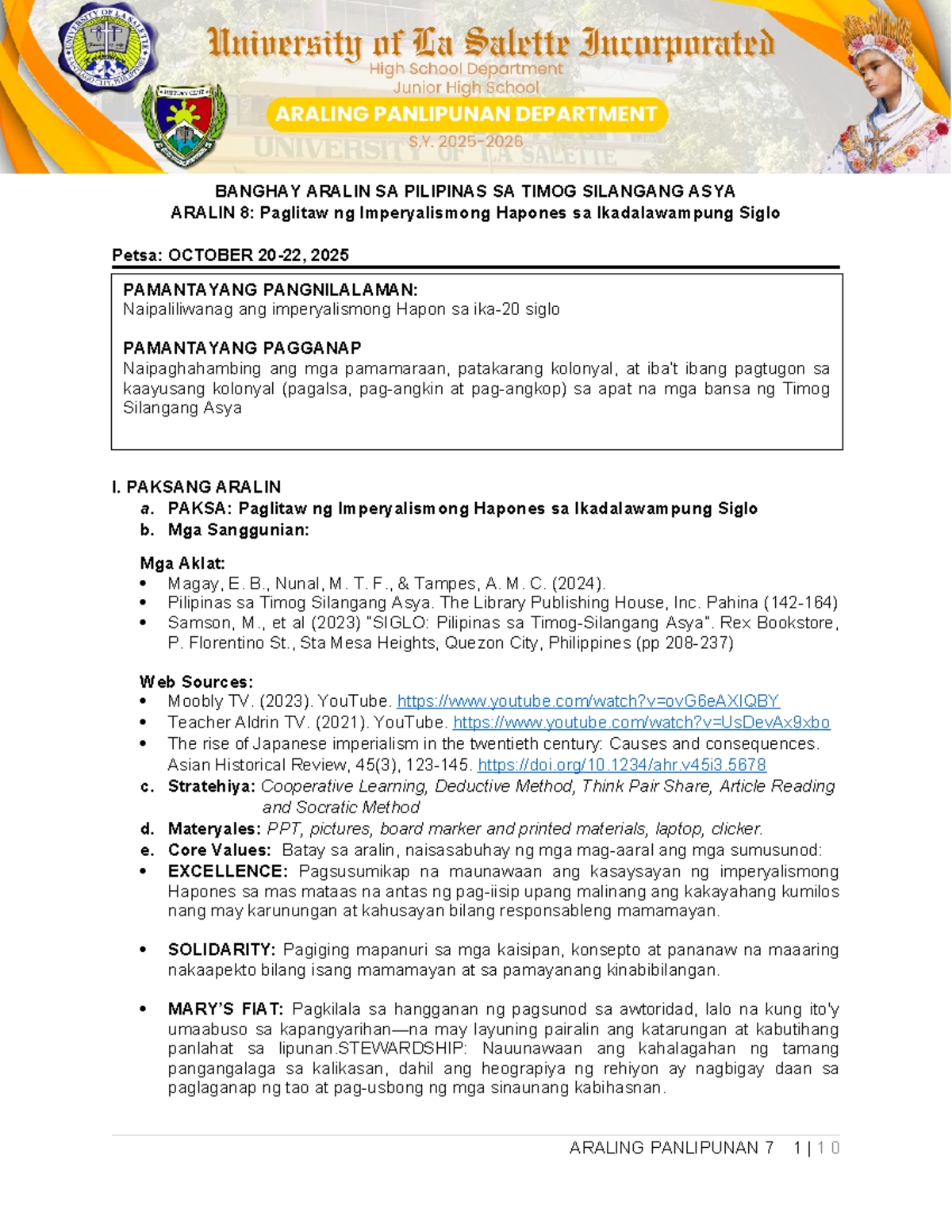 Aralin 8: Paglitaw ng Imperyalismong Hapones sa Ikadalawampung Siglo ...