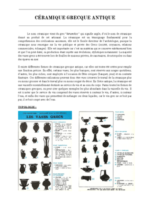 Fiche de revision art grec periode géométrique et archaique - Les ...