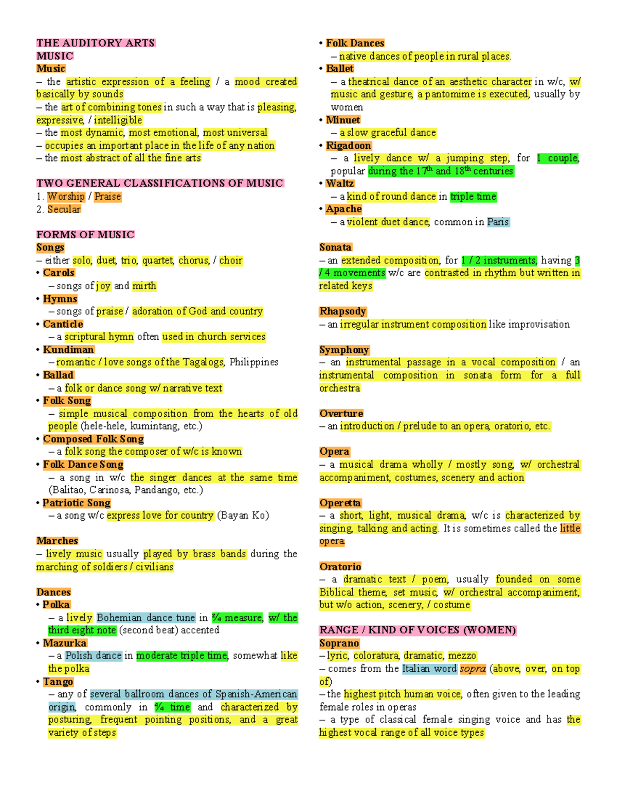 HUM 101 05 - The Auditory Arts: Exploring Music's Emotional Expressions - Studocu