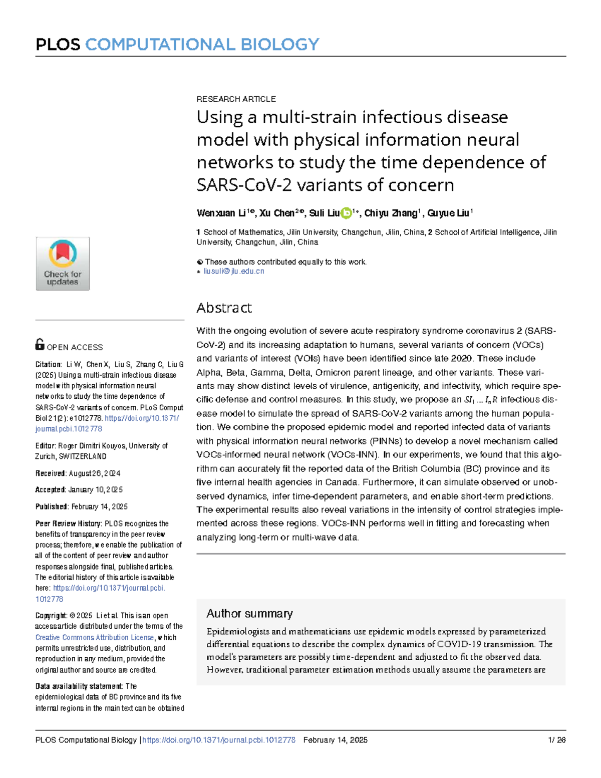 Exploring Time Dependence of Variants of Concern in Infectious Disease ...