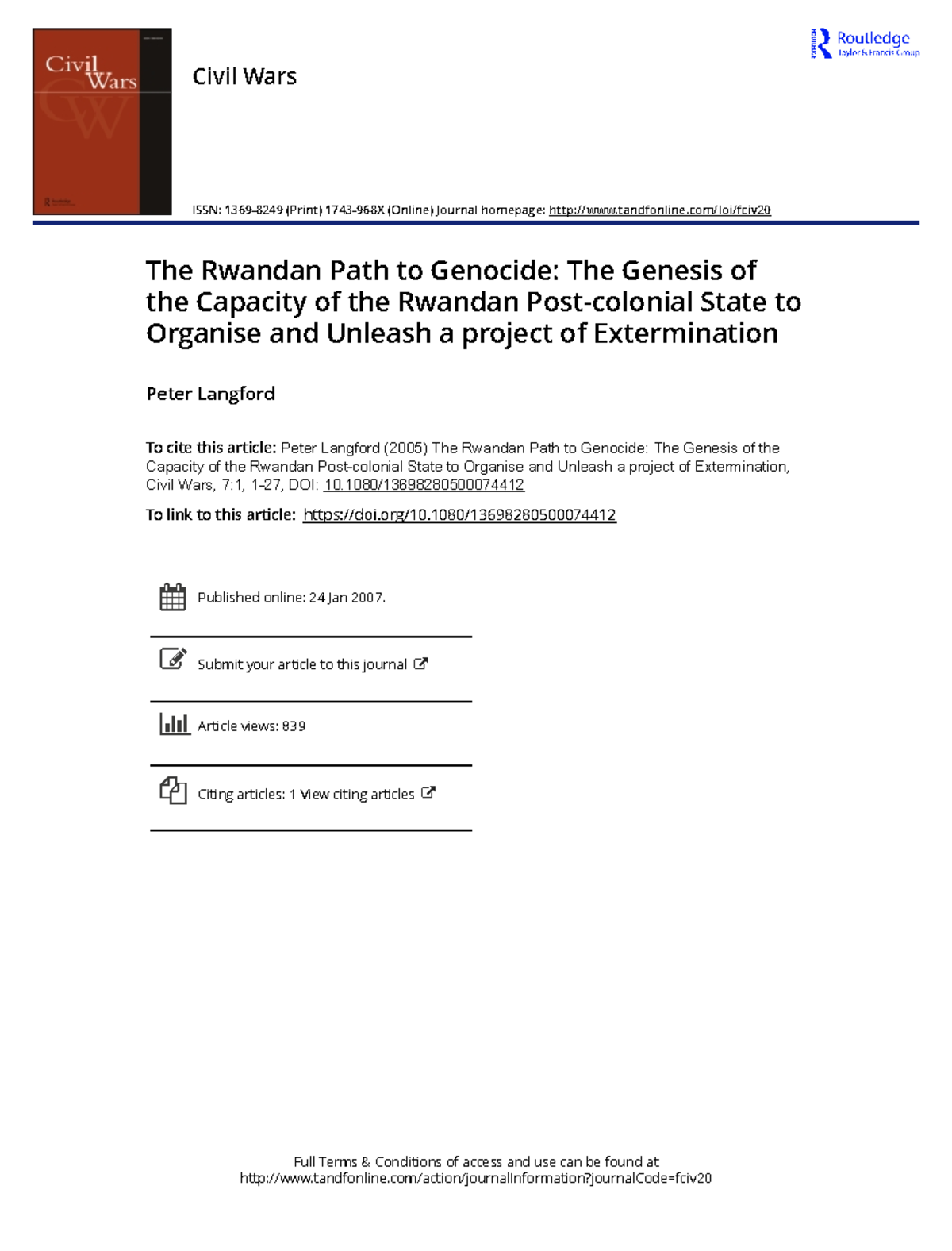 The Rwandan Path to Genocide: An Analysis of State Mechanisms - Studocu