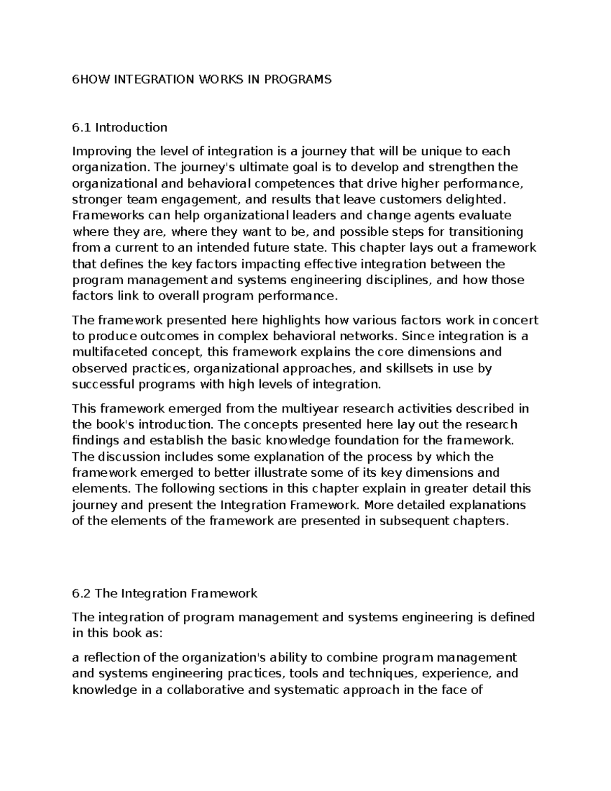 Integration Framework for Program Management and Systems Engineering ...