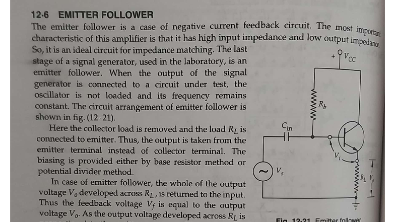 12.6 Emitter Follower: Characteristics and Applications - Studocu