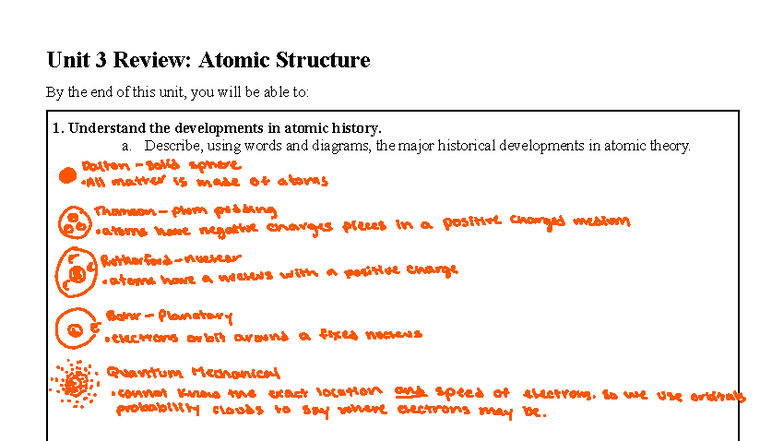 Unit 3 Review: Atomic Structure and Properties in Chemistry - Studocu
