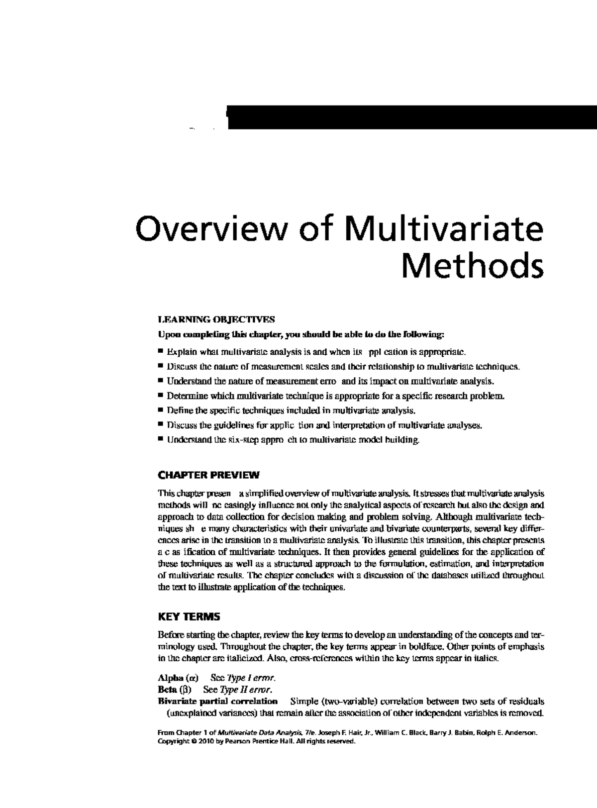 Multivariate Analysis Overview: Key Concepts and Techniques (Course ...