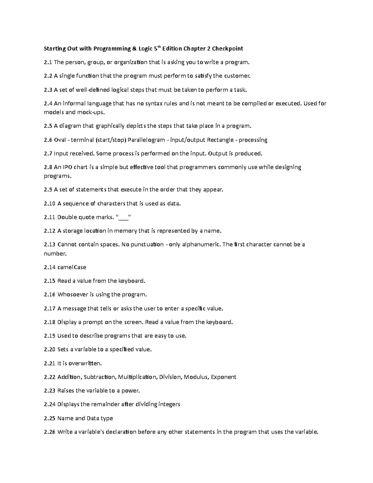 Chapter 3 Debugging Exercises - Starting Out Programming logic and Design Edition 5 Chapter 3 ...