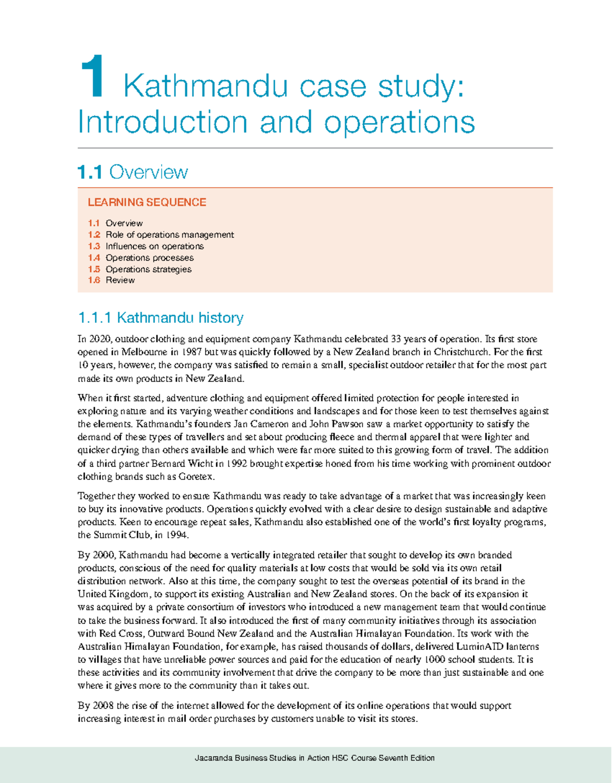 C01 Kathmandu Case Study: Overview of Operations and Strategies - Studocu