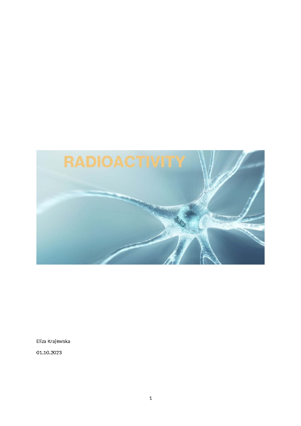 Radiation and Its Management: A Comprehensive Study (Course Code: 1992 ...