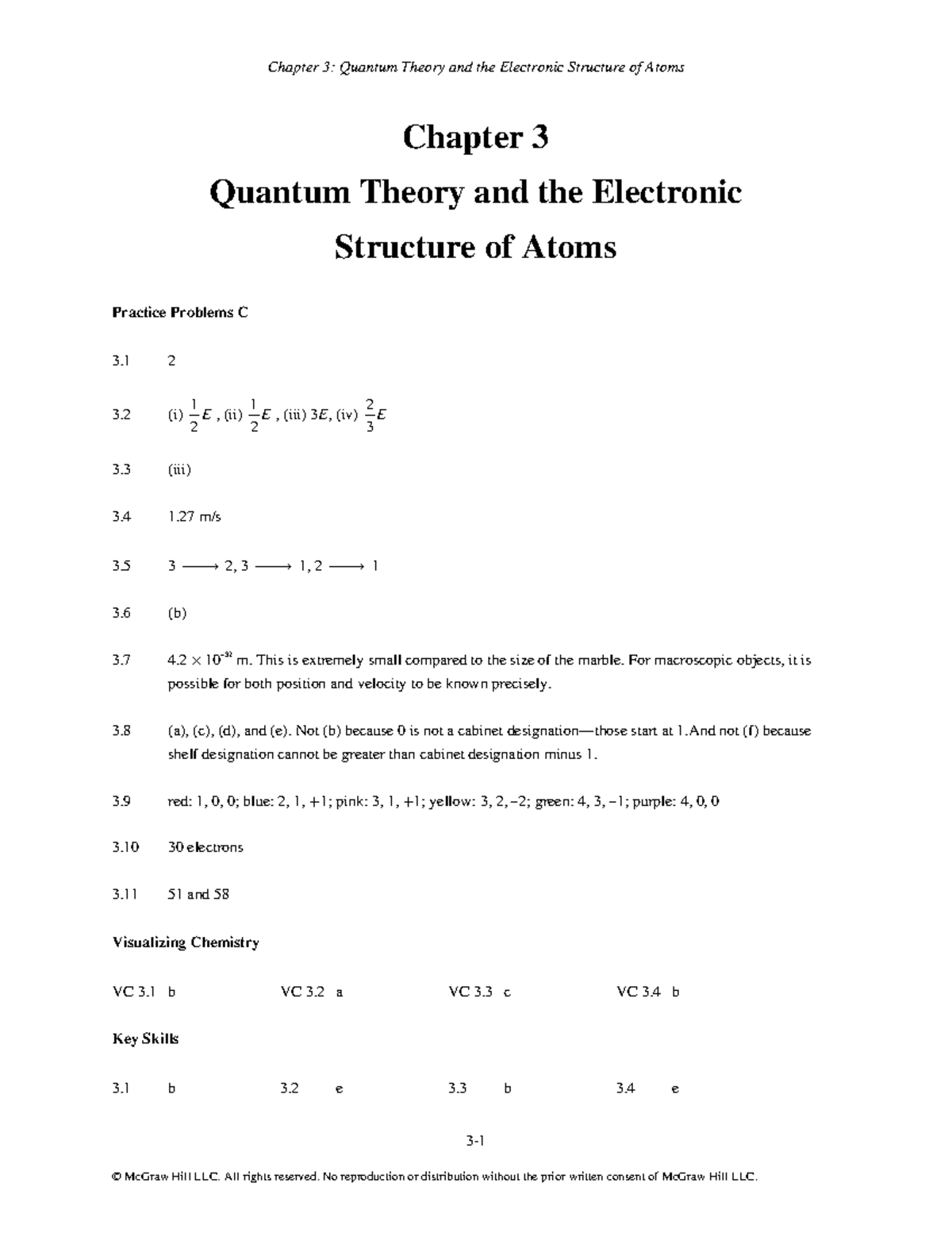 Chapter 3: Quantum Theory and Electronic Structure of Atoms - Complete ...