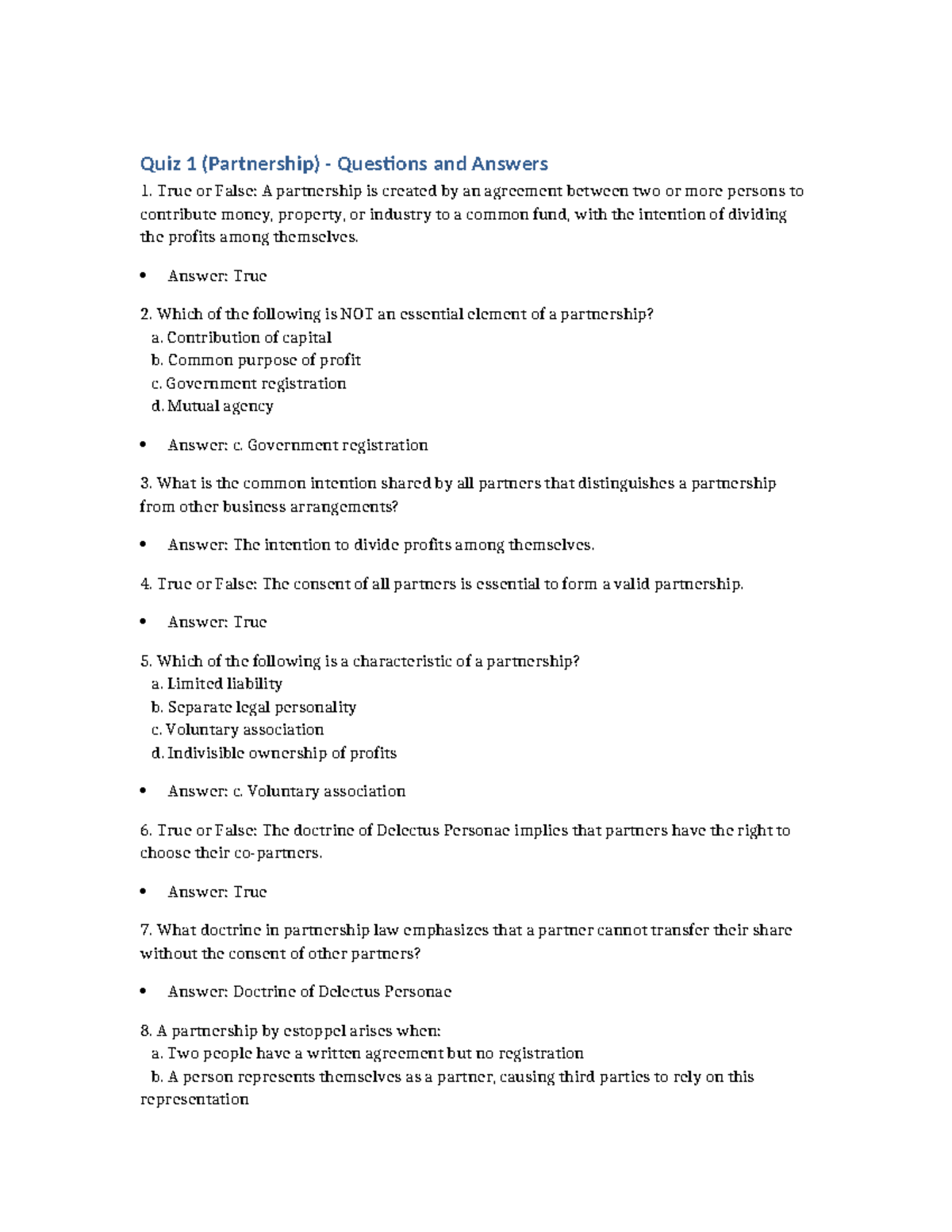 Quiz 1 Partnership - Kkkk - Quiz 1 (Partnership) - Questions and ...