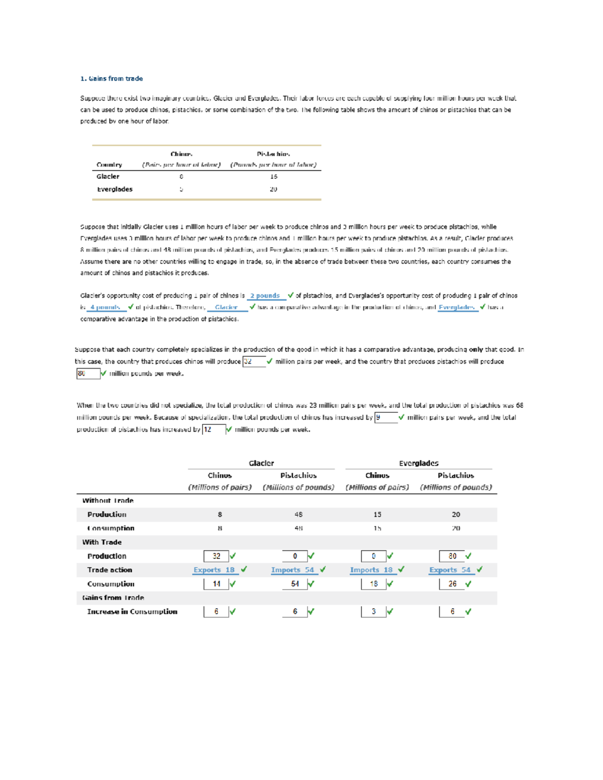 ECO-202 Quiz 2-1: Gains from Trade and Comparative Advantage Analysis ...