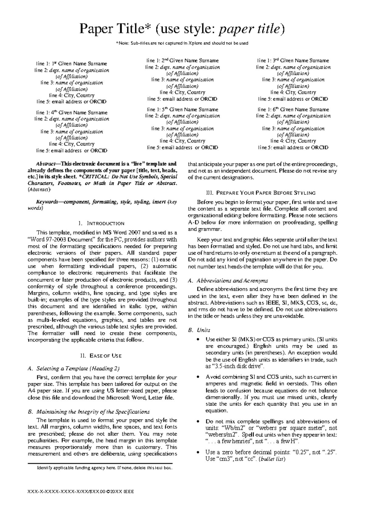 IEEE Template Guidelines for Paper Submission - Studocu