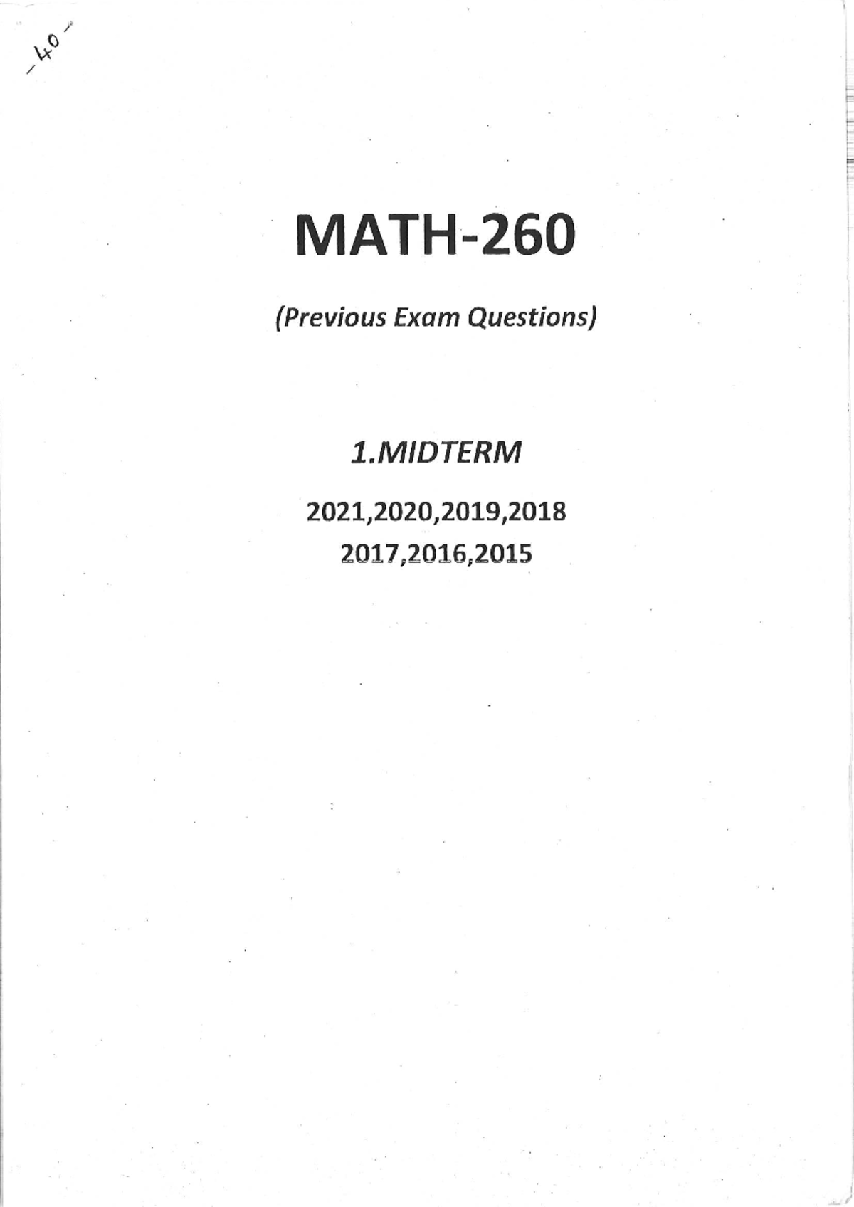 MATH-260 Midterm Exam Solutions - Basic Linear Algebra (Spring 2020 ...