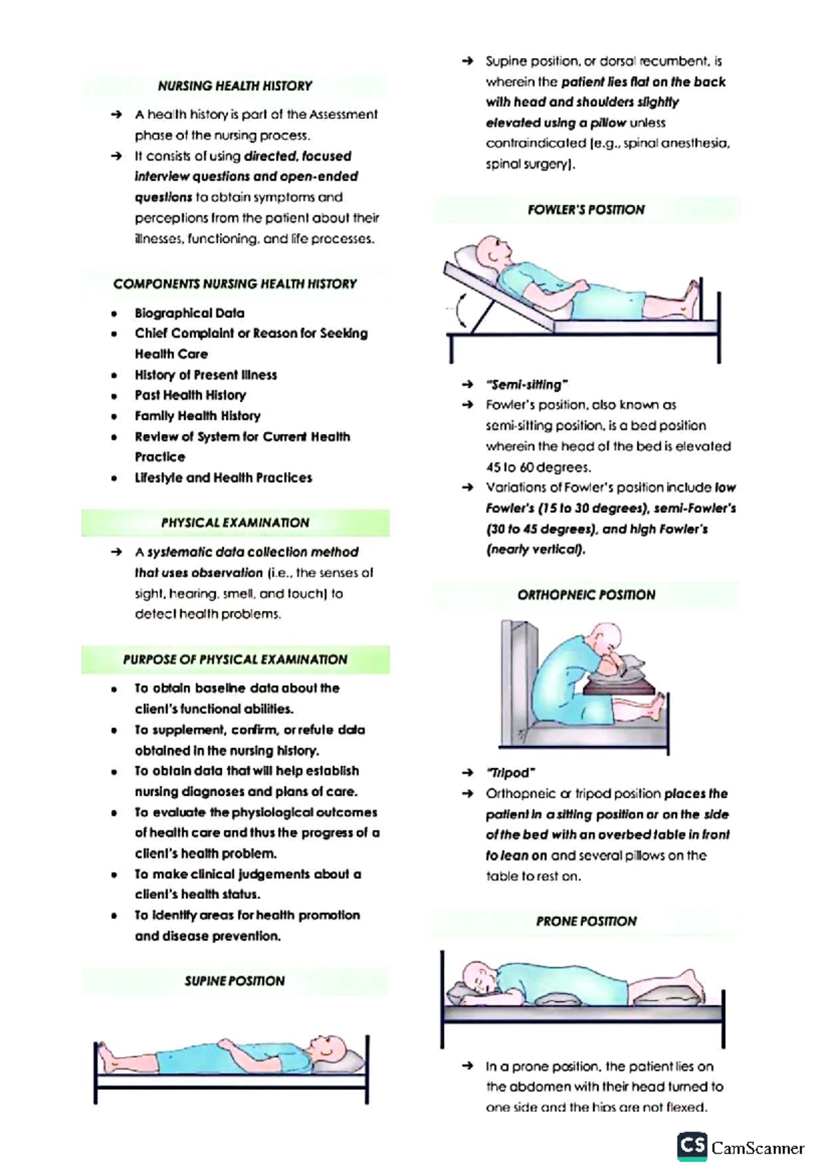 NCM 101 Patient Positioning and Health Assessment Techniques - Studocu